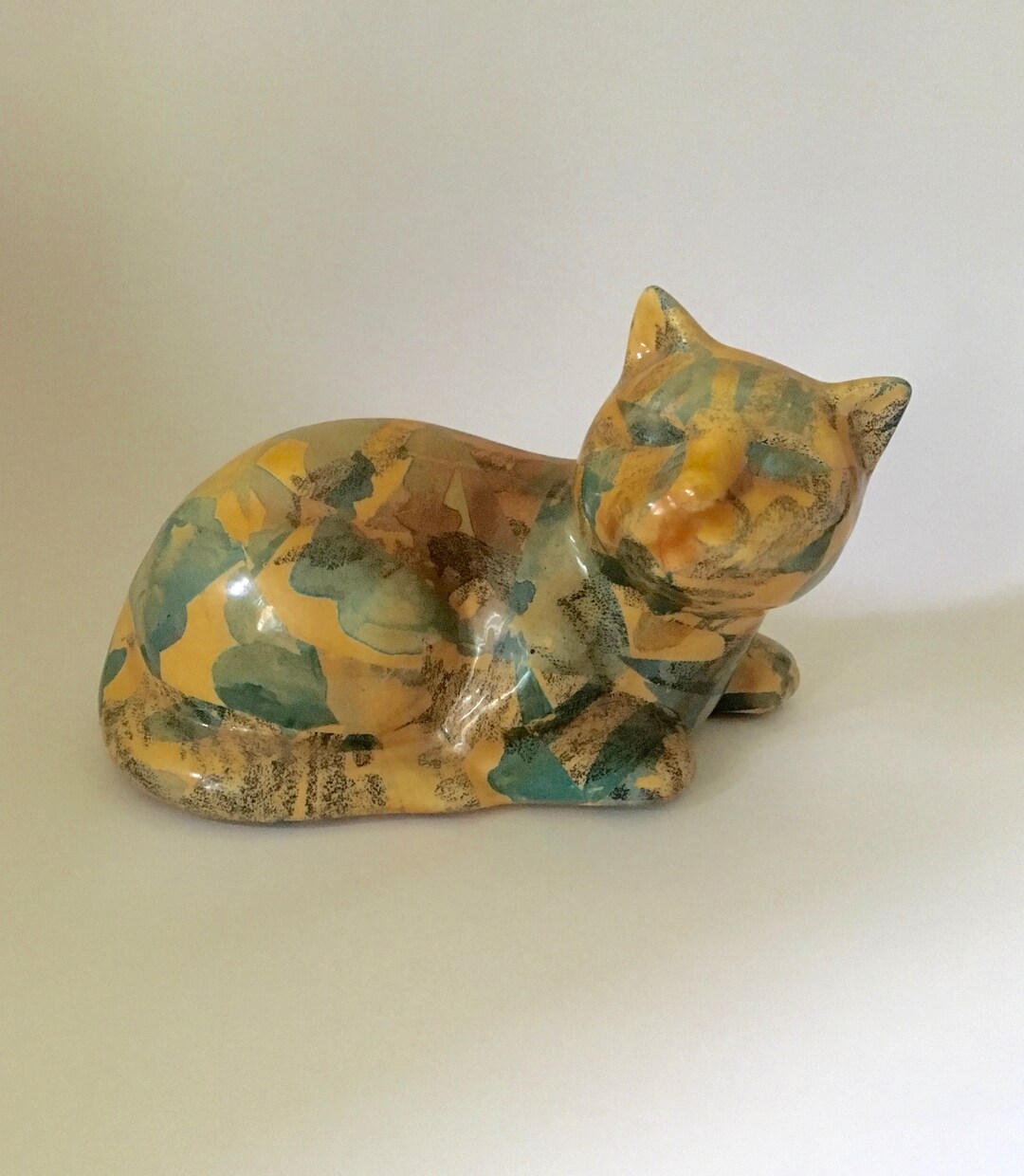 Vintage Decoupage Cat Figurine - Etsy