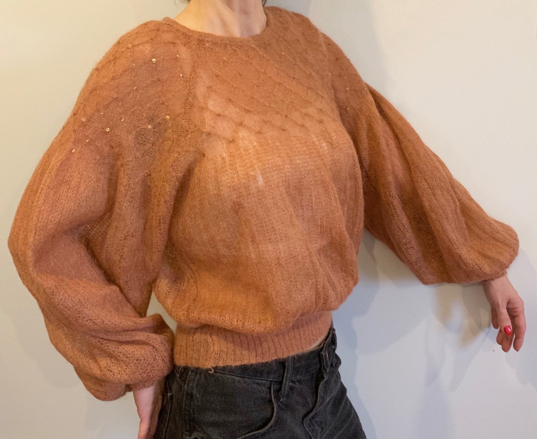 Vintage Antonella Mohair Nylon Raglan Sleeve Sweater - Etsy