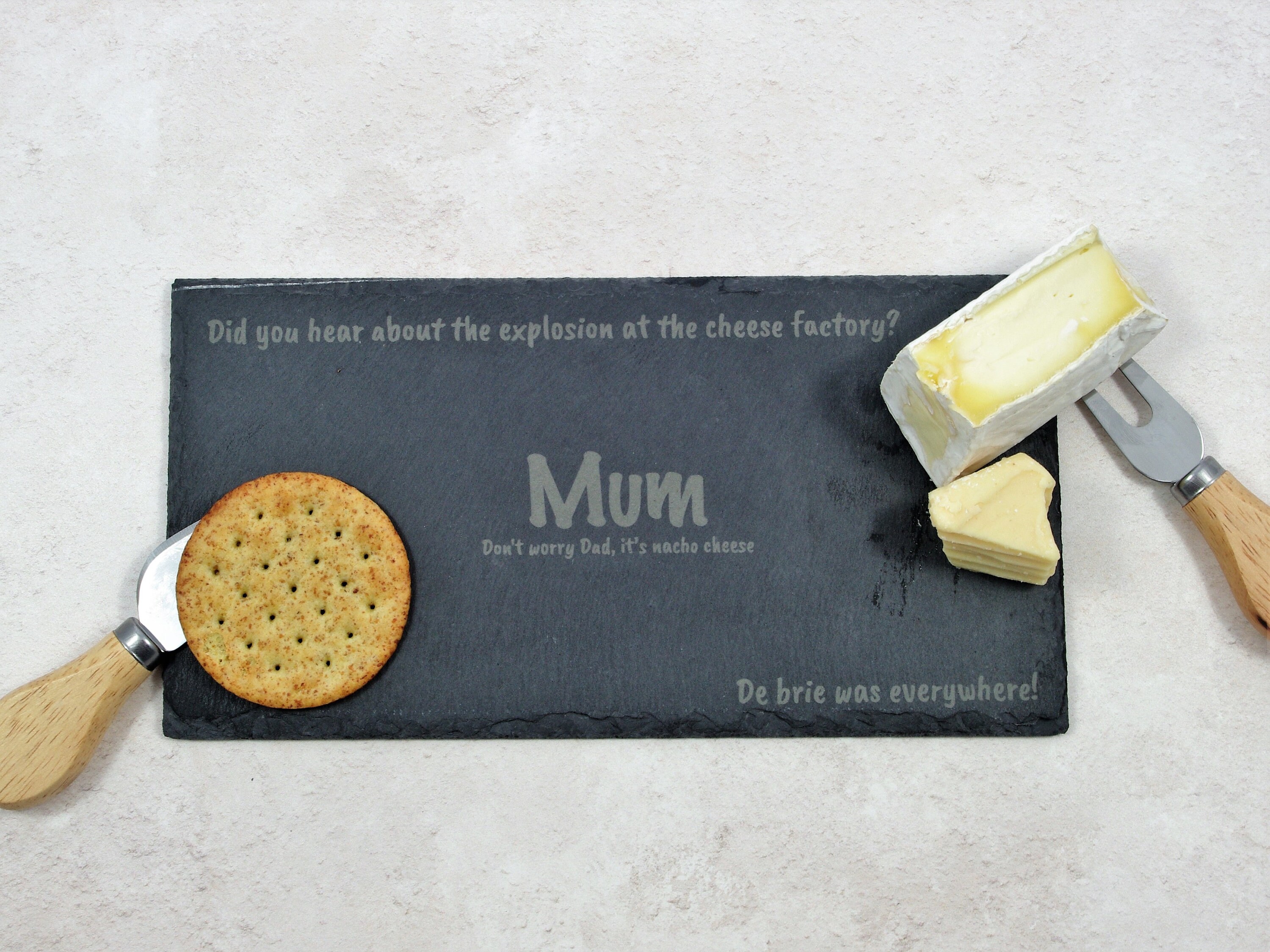 Cheesy Jokes on Personalised Slate Cheese Board. Unique Gift - Etsy UK