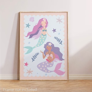 Mermaid Nursery Print, Nursery Wall Art, Mermaid Print, Mermaid Nursery ...