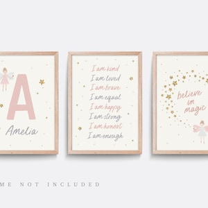 Fairy Nursery Print Set: Pink Affirmation Wall Art - Etsy