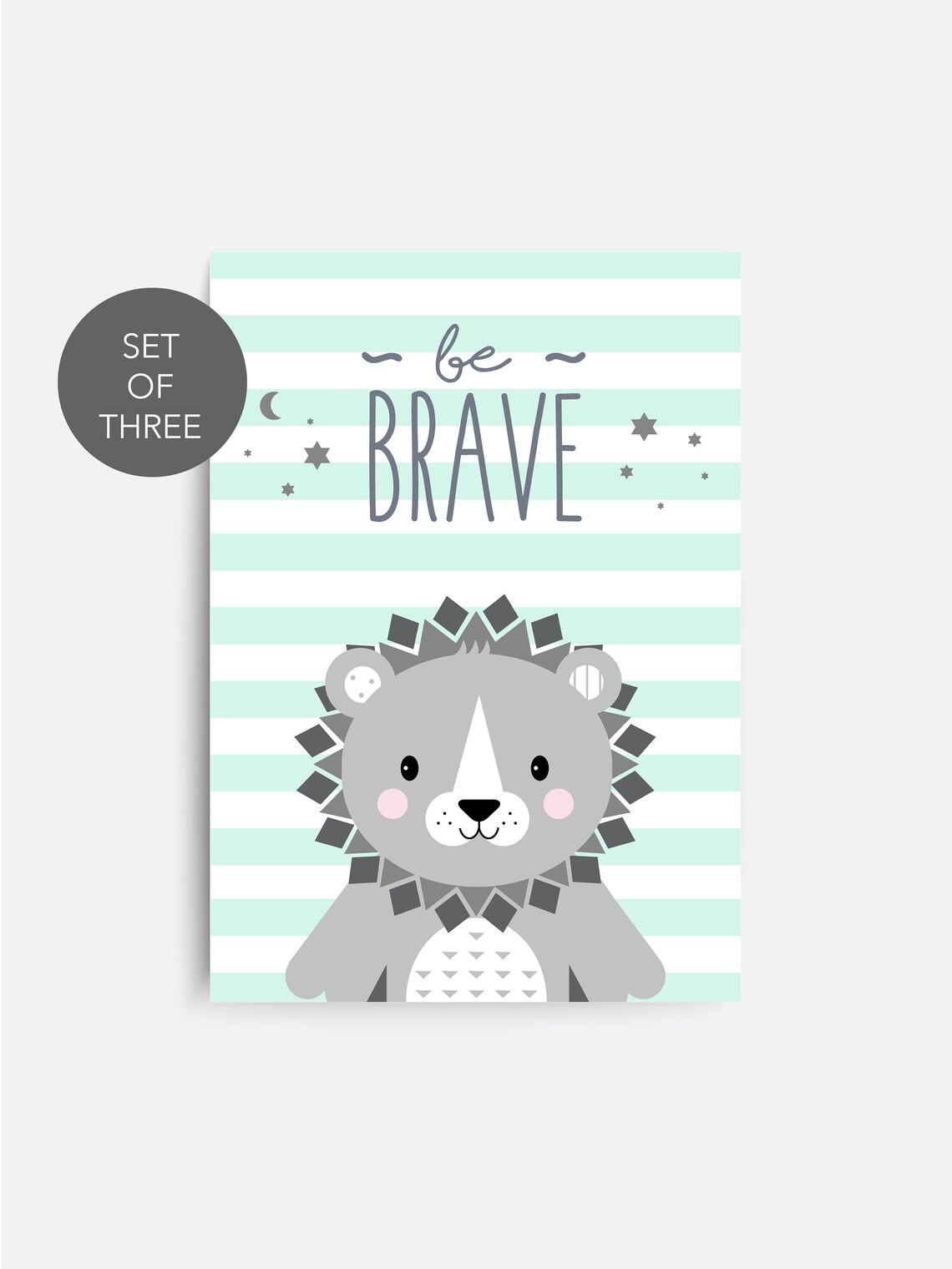 Set of 3 Nursery Prints Be Brave Be Kind Be You Print Safari - Etsy