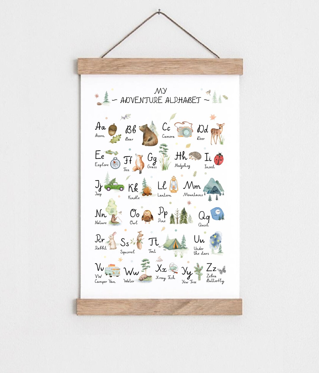 Adventure Alphabet Nursery Print: Kids Room Wall Art - Etsy