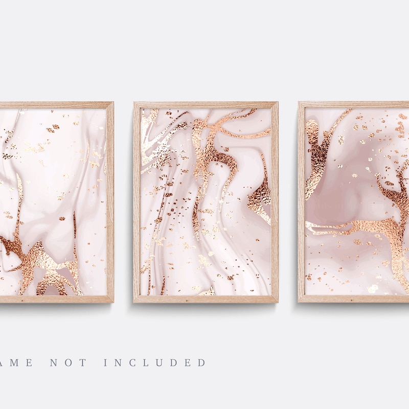 Pink and Gold Art - Etsy