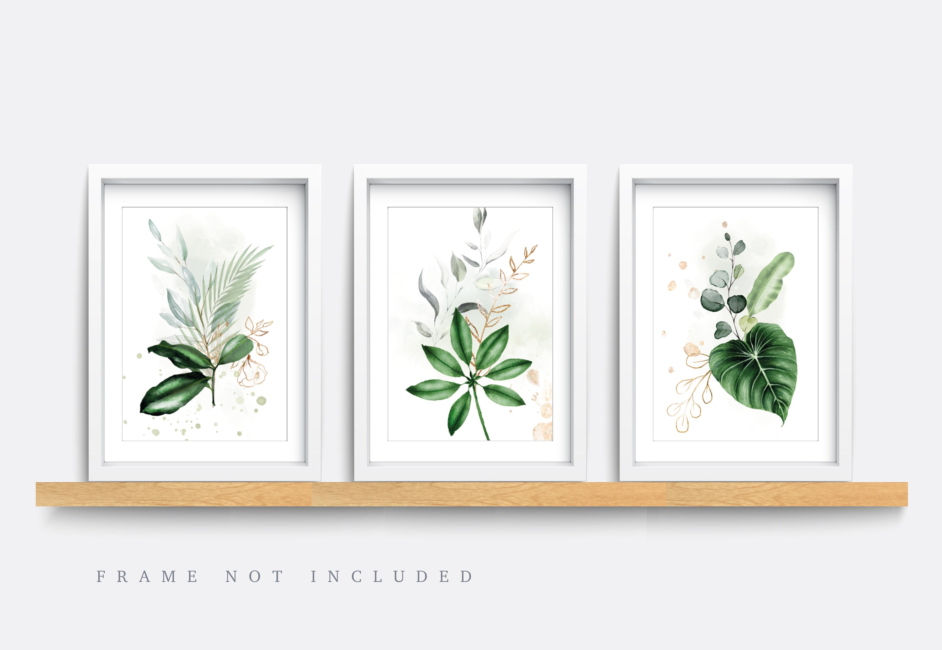 Plant wall art Set of 3 prints Leafy nursery decor | Etsy