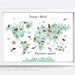 Animal World Map Print, Map Wall Art, Educational Print, Baby Decor ...