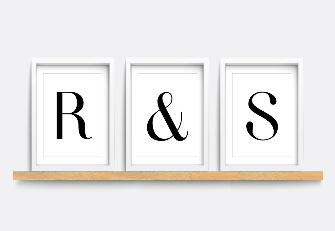 Couples Letter Print, Monogram Alphabet, House Print, Living Room Print ...