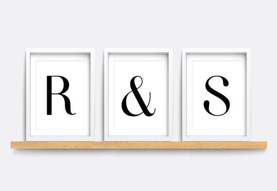 Couples Letter Print Monogram Alphabet House Print Living - Etsy