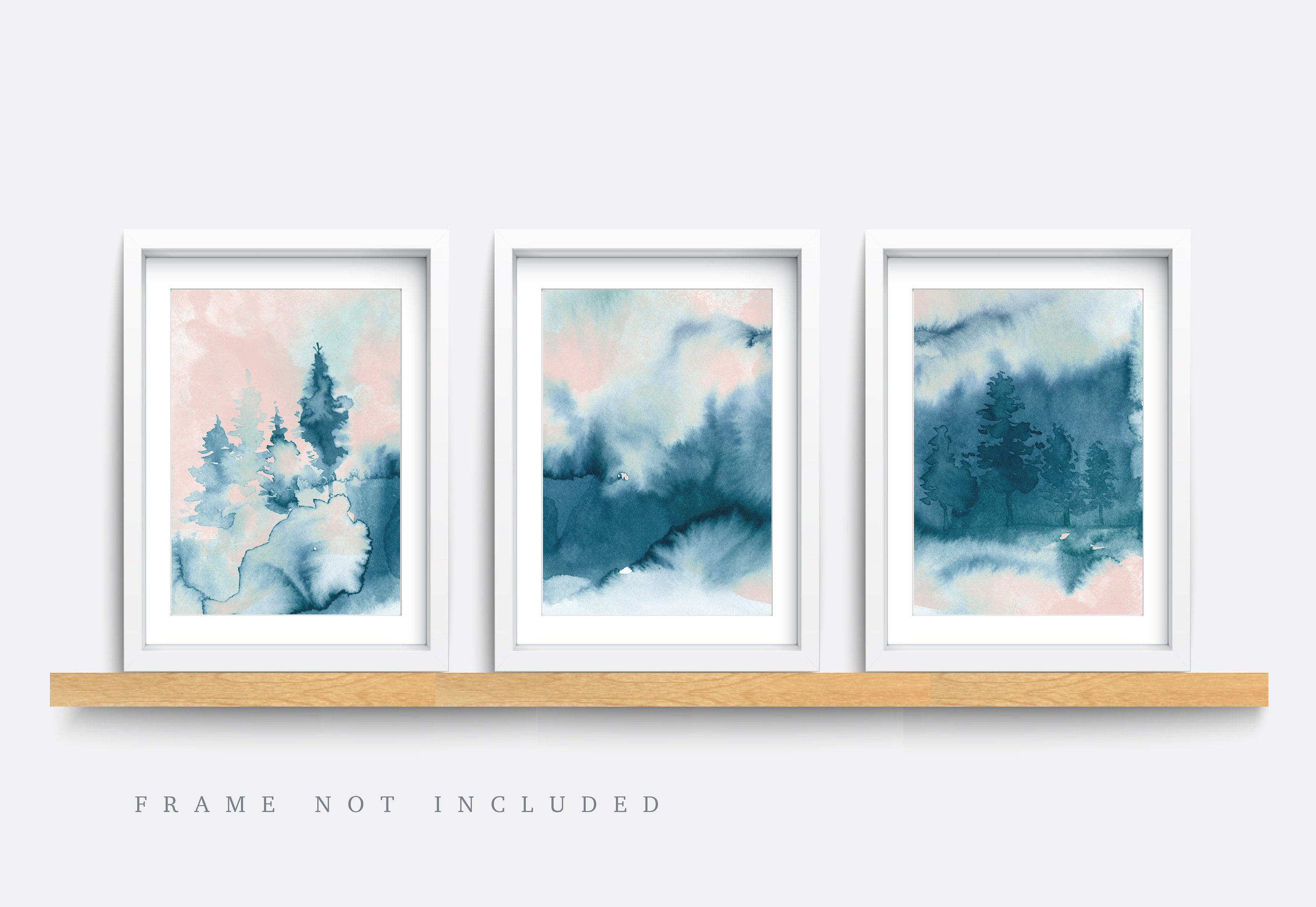 Woodland Print Abstract Print Set of 3 Prints Forest Art | Etsy UK