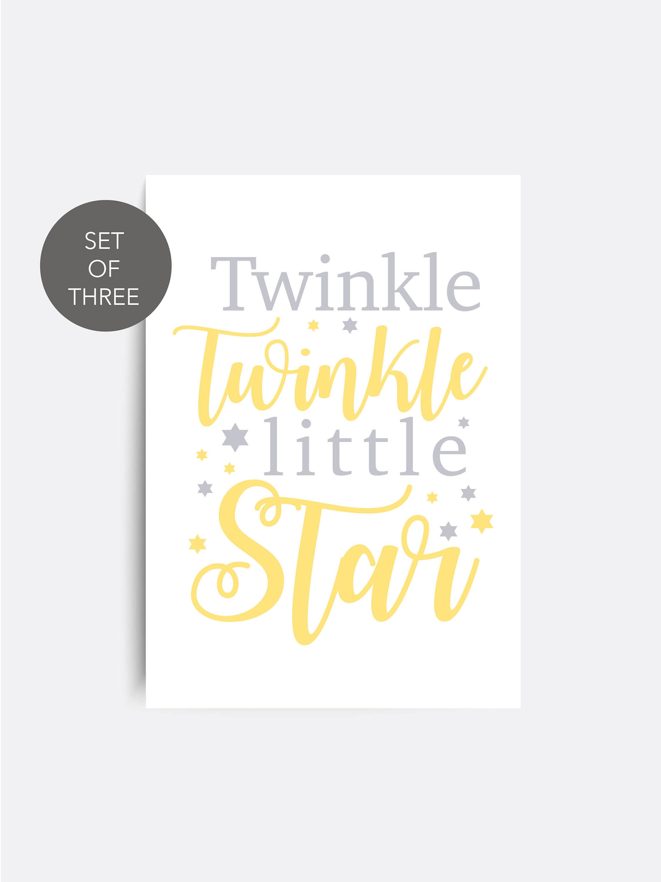 Nursery Wall Art Set of 3 Star Prints Kids Name Print - Etsy UK