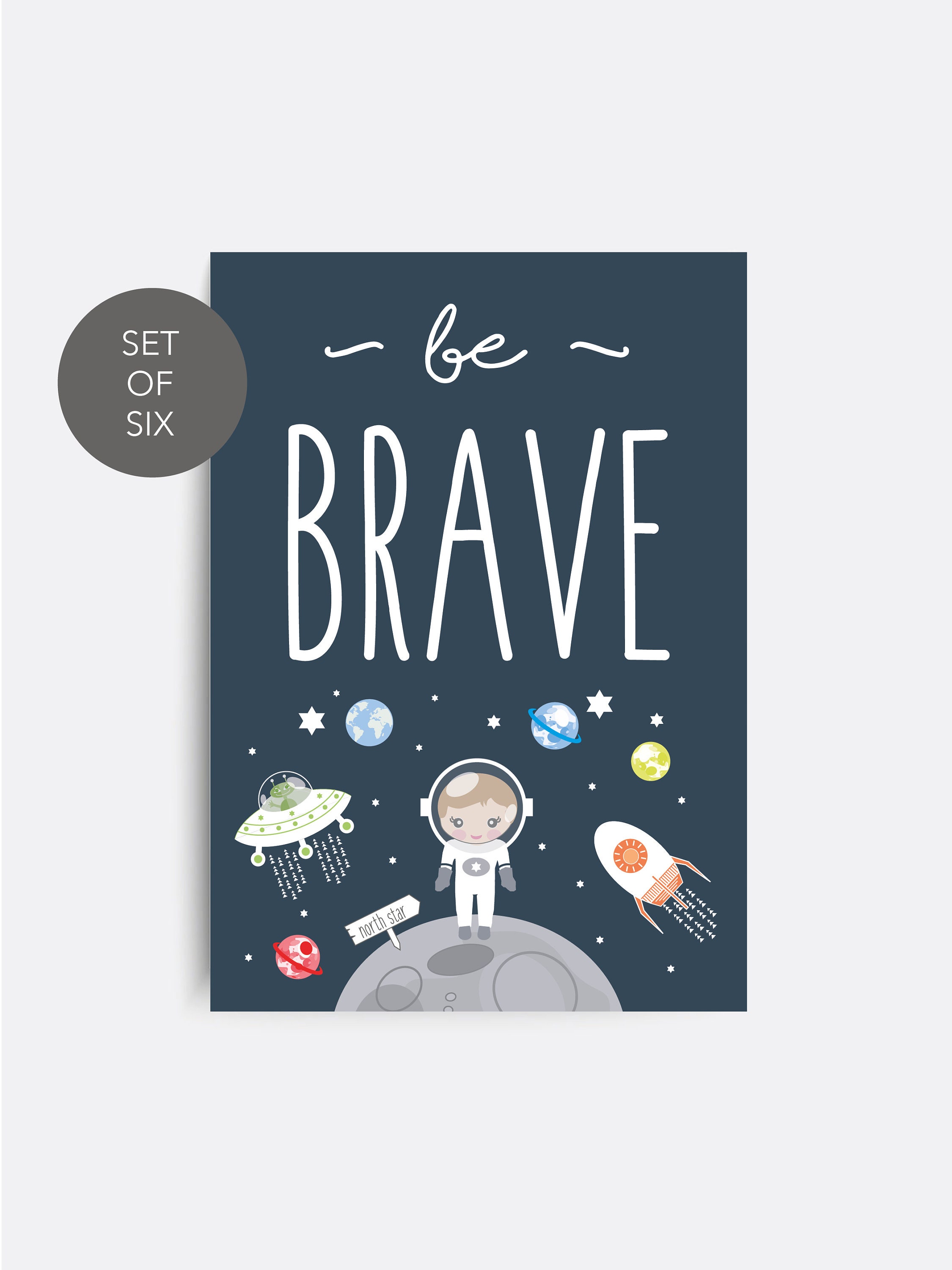 Set of 6 Nursery Digital Files Space Nursery Decor Nursery - Etsy