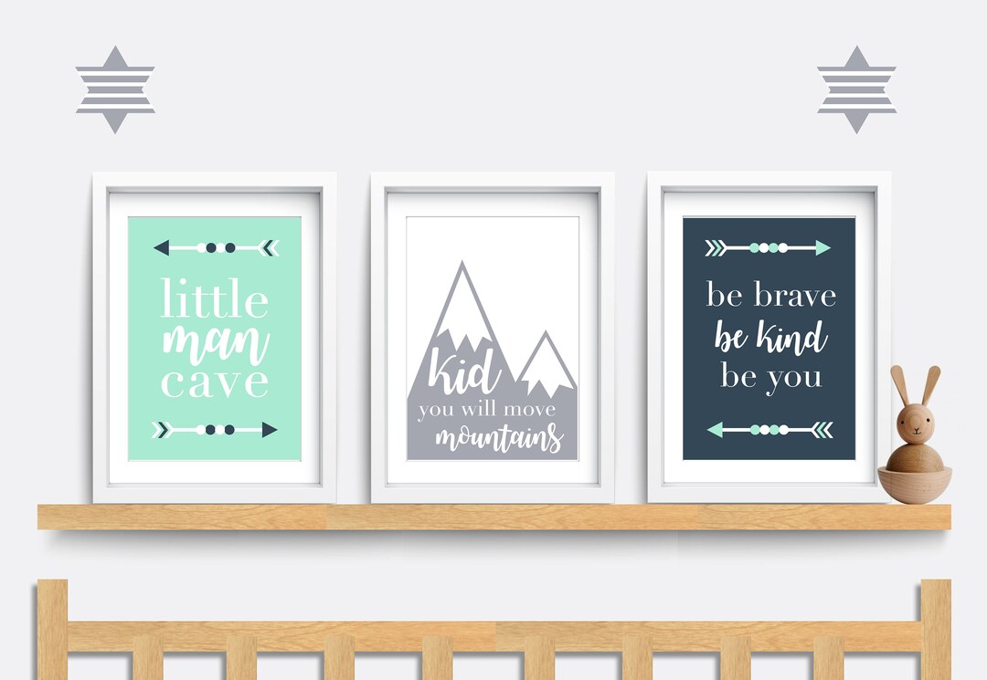 Boys Wall Art Set of 3 Be Brave Be Kind Be You Print - Etsy
