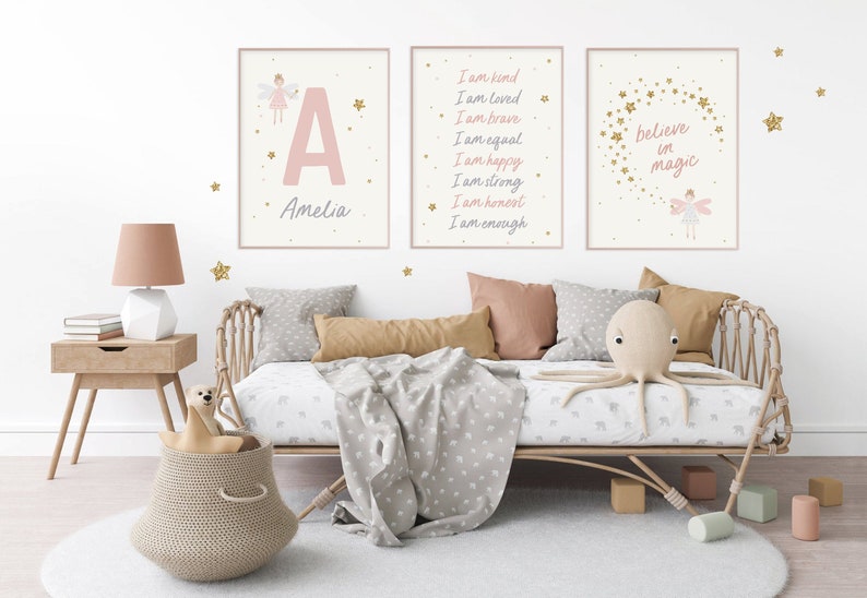 Fairy Nursery Print Set: Pink Affirmation Wall Art - Etsy