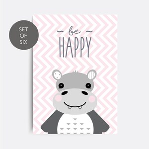 Safari Nursery Wall Art, Set of 6 Wild Animal Prints, Be Brave Be Kind ...