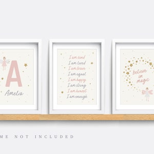 Fairy Nursery Print Set: Pink Affirmation Wall Art - Etsy