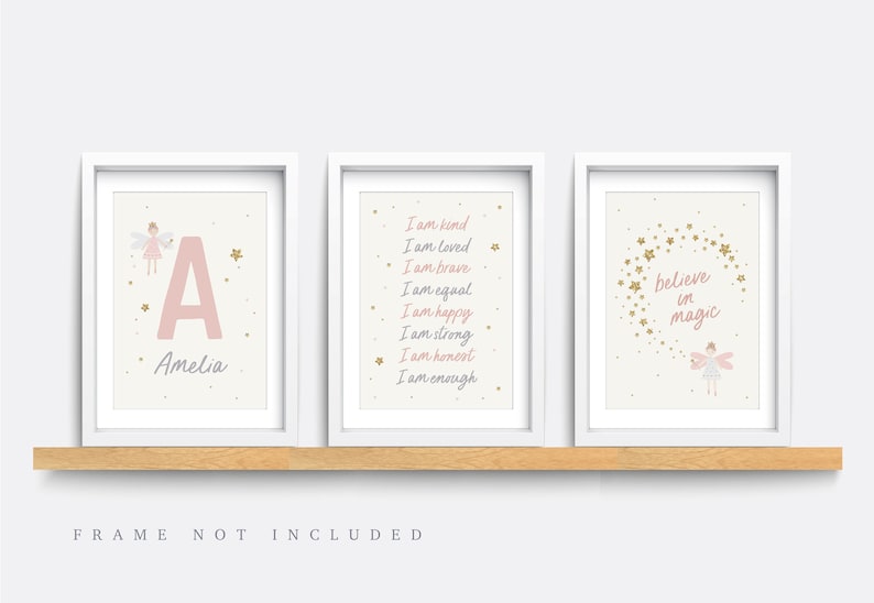 Fairy Nursery Print Set: Pink Affirmation Wall Art - Etsy