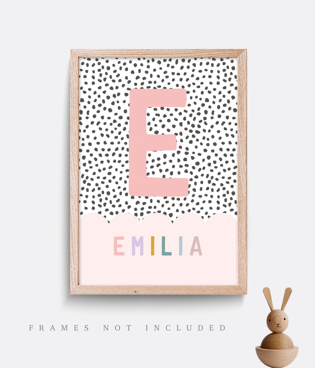 Personalized Dalmatian Spot Name Print: Scallop Nursery Wall Art - Etsy