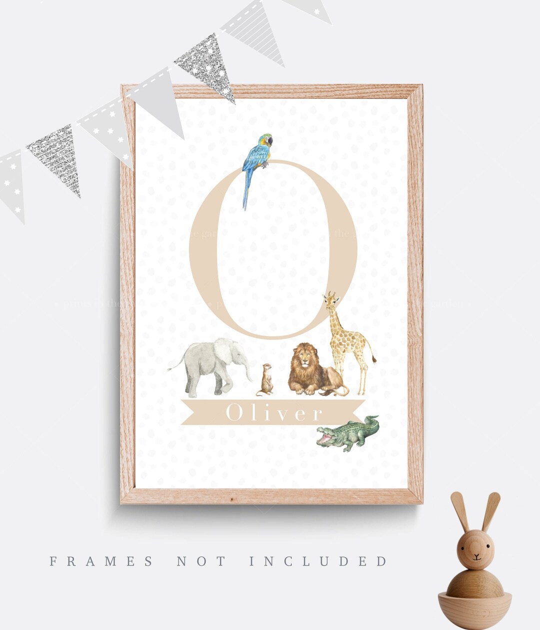 Safari Nursery Print, Safari Name Art, Nursery Wall Art, Elephant Wall ...