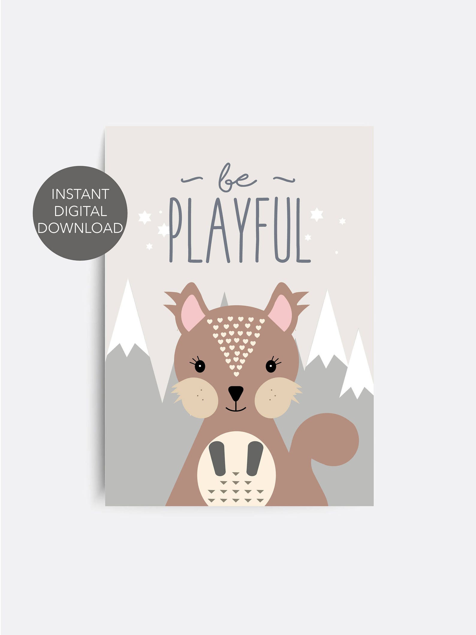 Woodland Nursery Wall Art, Set of 6 Animal Digital Downloads, Be Brave ...