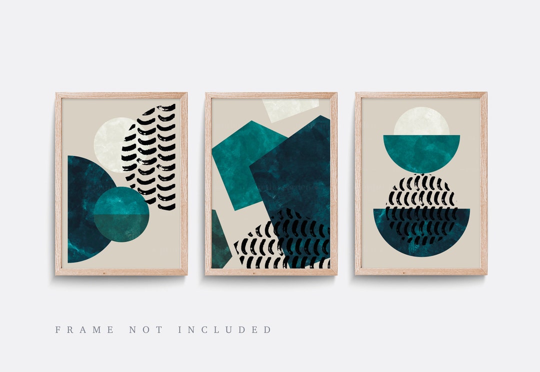 Abstract print, Set of 3 Print, Abstract Wall Art, Minimalist Prints ...