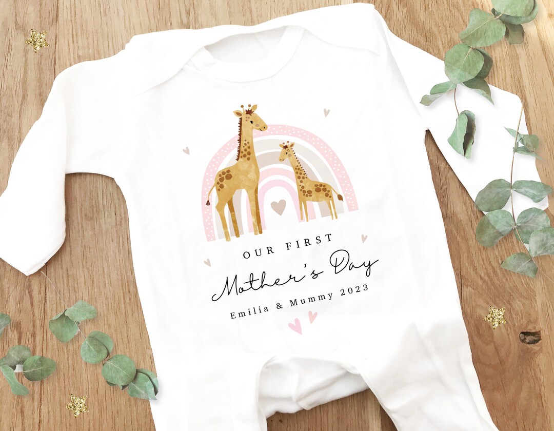 Personalised First Mother's Day Sleepsuit, 1st Mother's Day Baby Grow, Pyjamas, Mother's Day ...