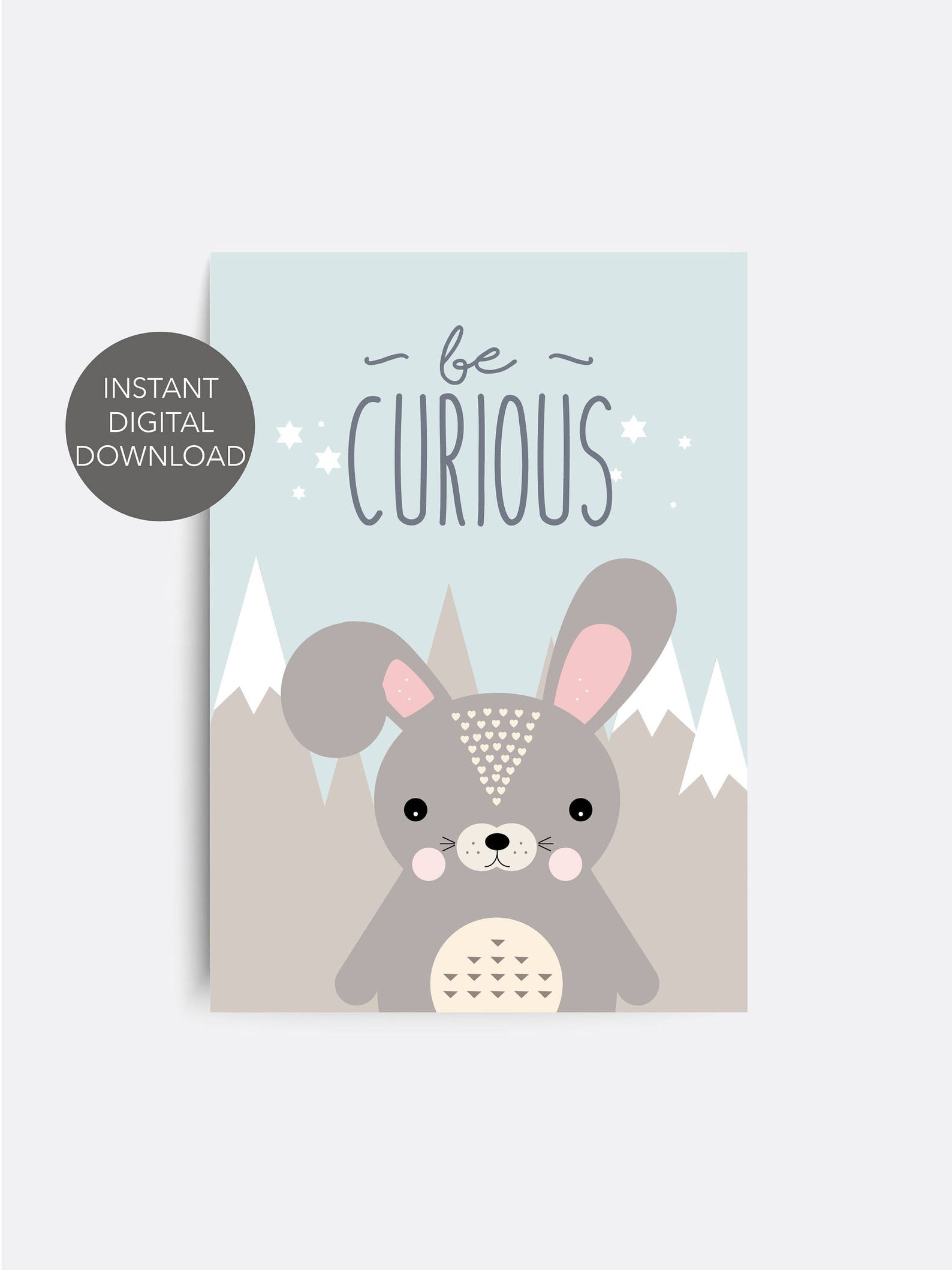 Woodland Nursery Wall Art, Set of 6 Animal Digital Downloads, Be Brave ...