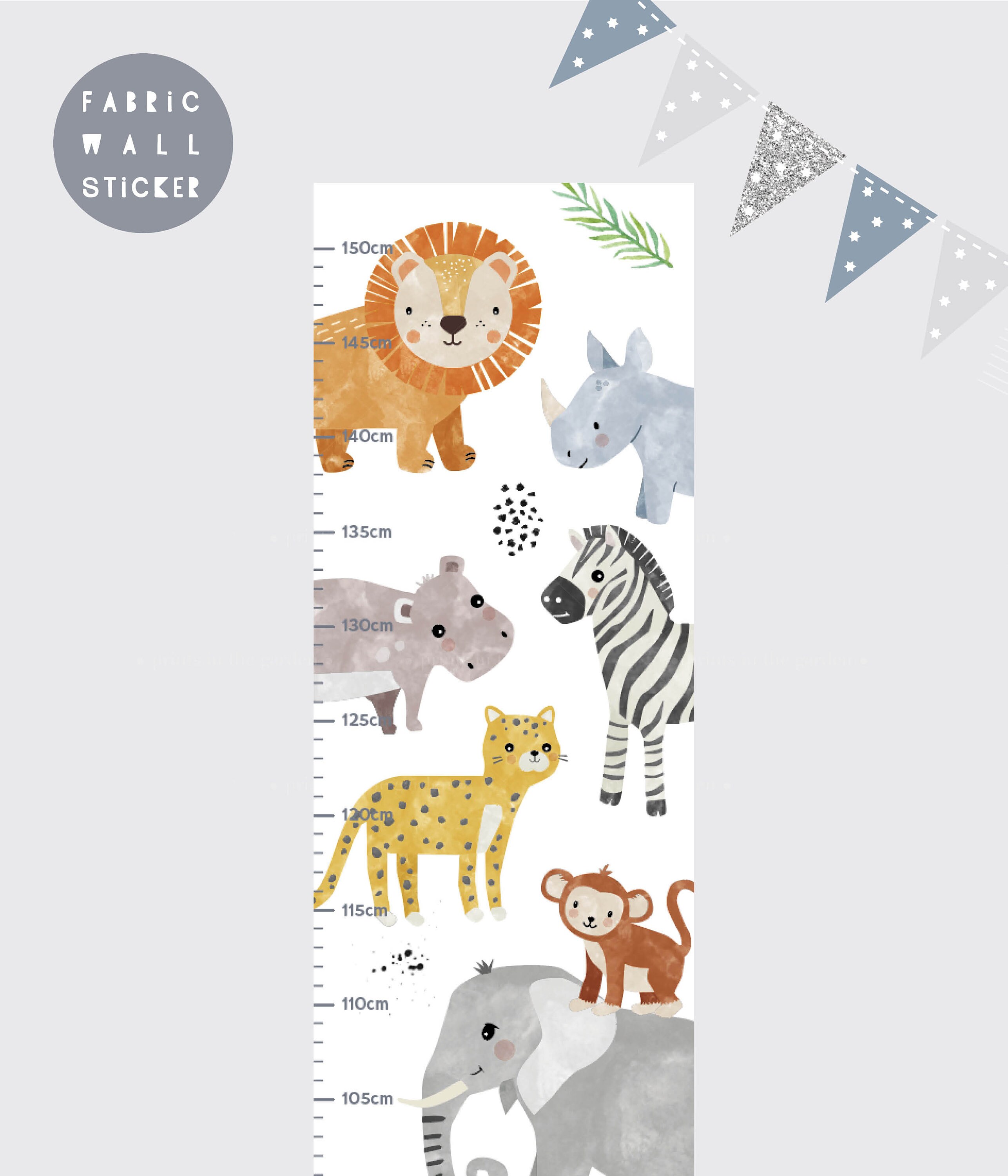 Safari Animal Height Chart Safari Wall Sticker Wall Decal - Etsy