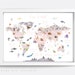 Animal World Map Print, Map Wall Art, Educational Print, Baby Decor ...