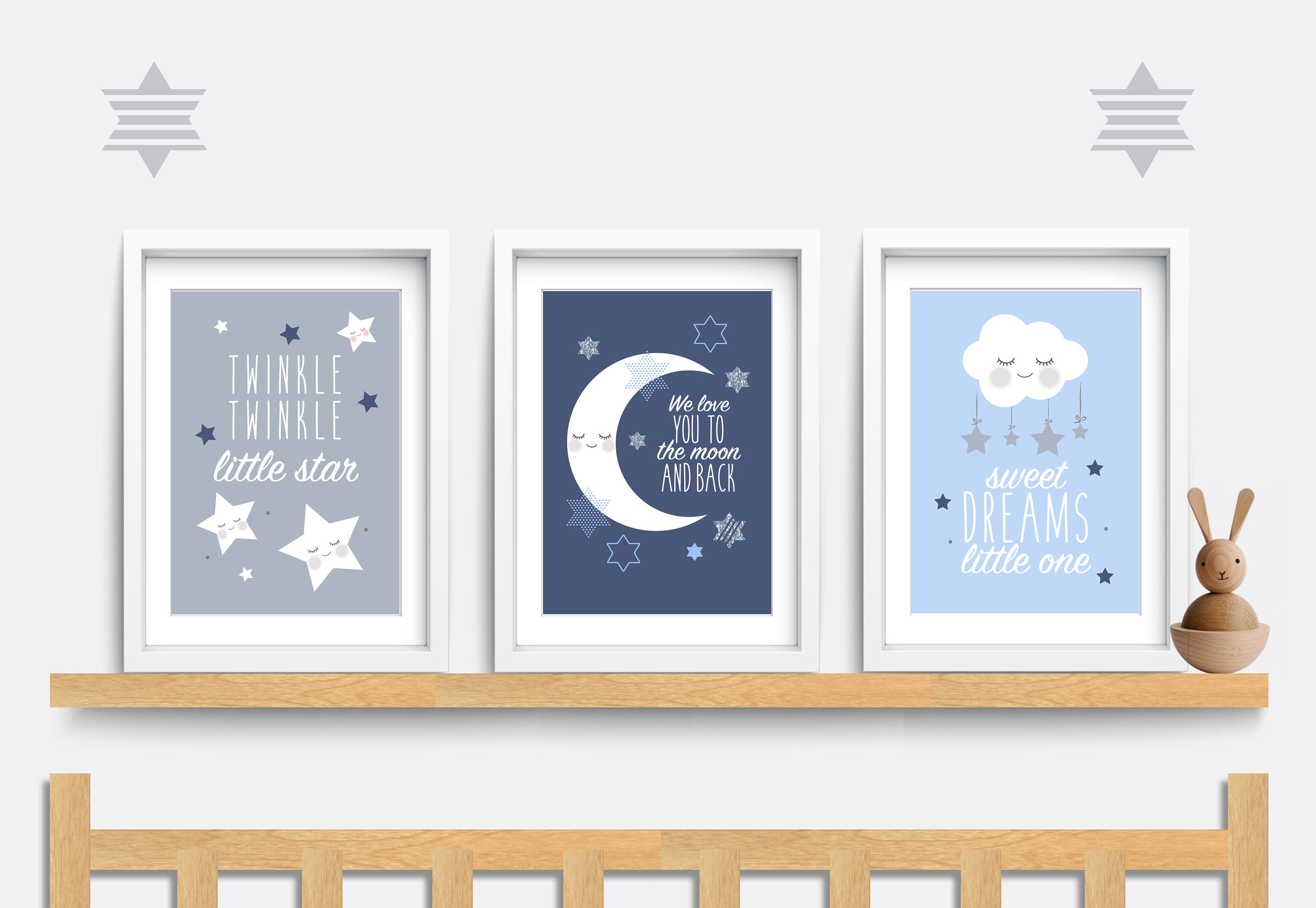 Nursery Wall Art. Set of 3 Baby Nursery Prints. Cloud Nursery - Etsy