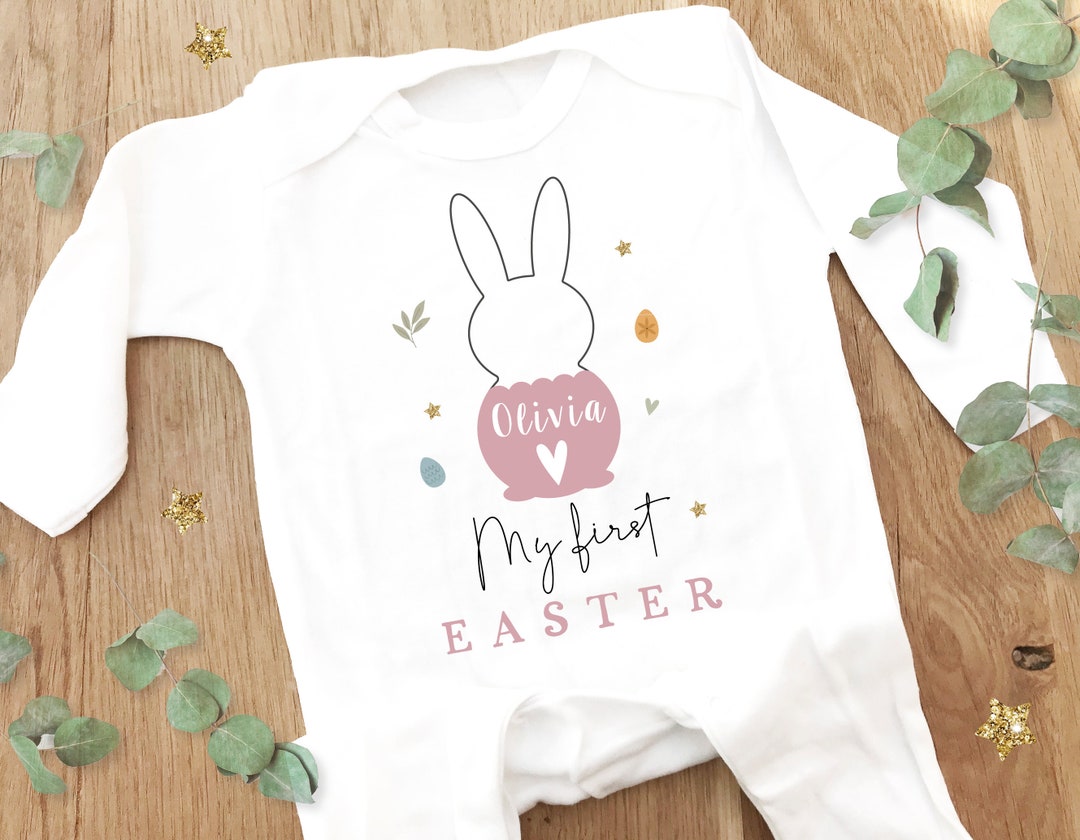 Personalised First Easter Sleepsuit, 1st Easter Baby Grow, Pyjamas ...