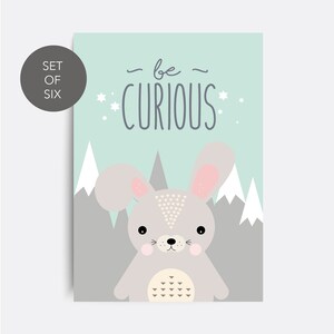 Woodland Nursery Wall Art, Set of 6 Animal Prints, Be Brave Be Kind ...