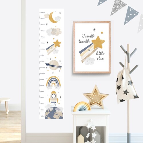 Height Chart Space Wall Sticker Wall Decal Nursery Wall - Etsy UK