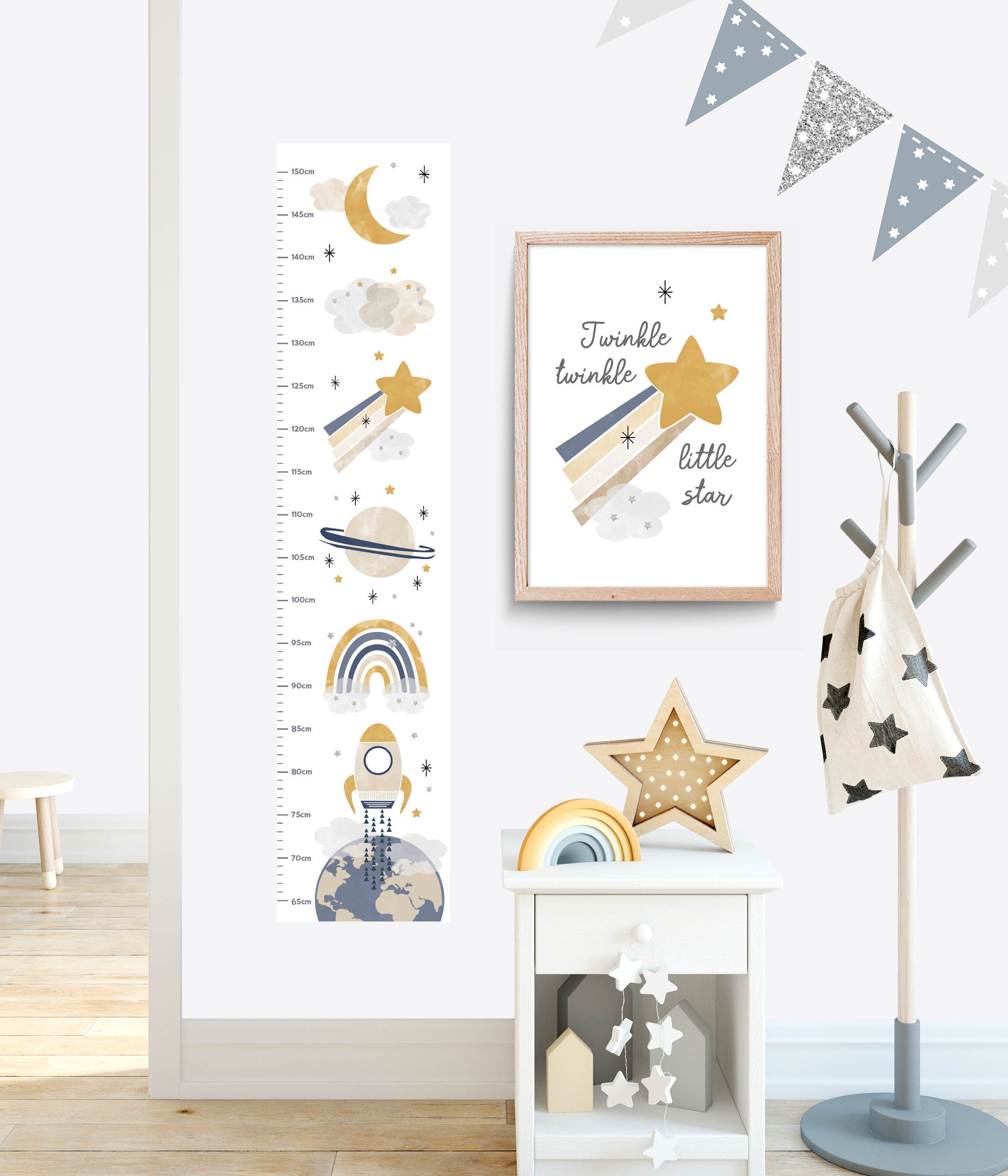 Height Chart Space Wall Sticker Wall Decal Nursery Wall - Etsy UK