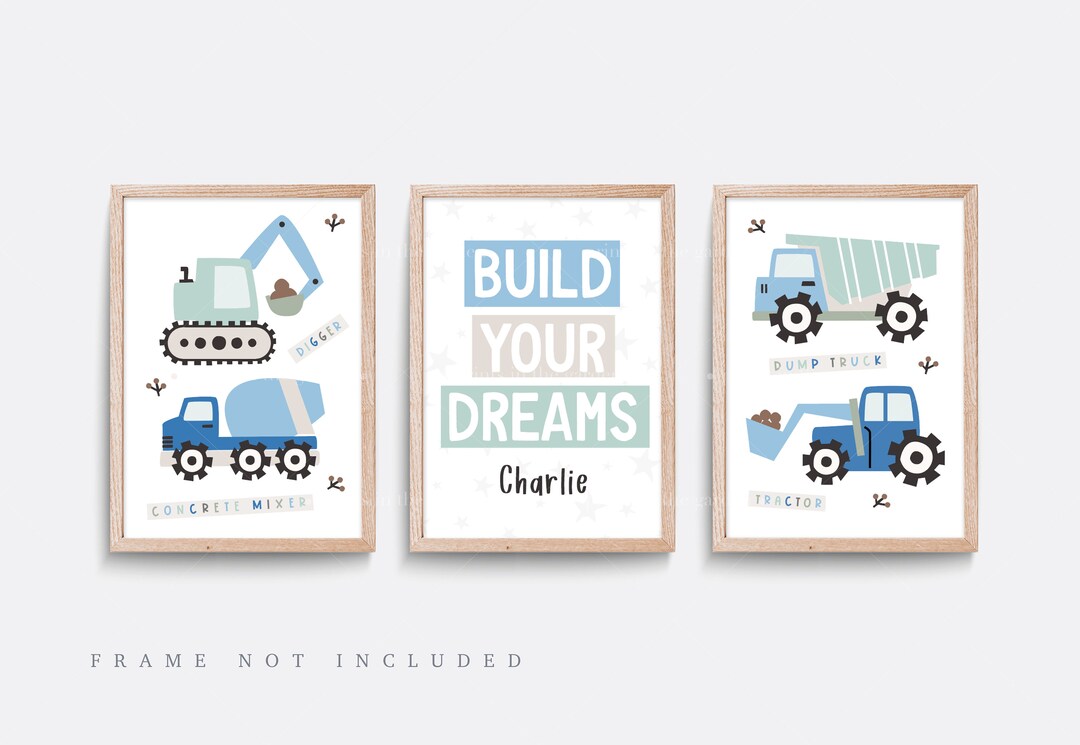 Construction Nursery Art, Digger Print, Nursery Poster, Construction ...