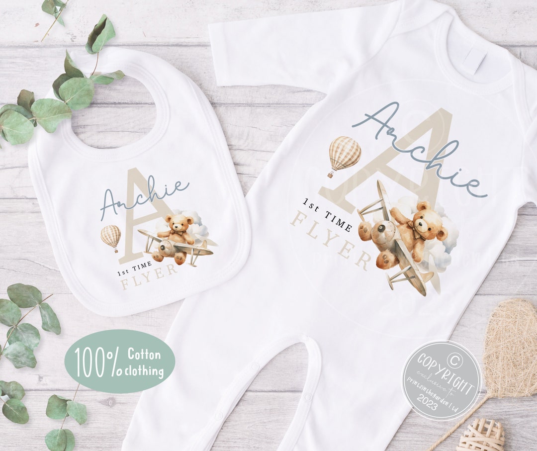 Personalized Baby Sleepsuit: First Time Flyer Outfit - Etsy