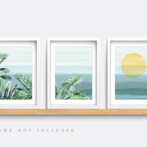 Tropical Wall Art, Set of 3 Prints, Beach Wall Art, Abstract Print ...