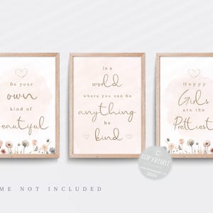 Beige Wall Art, Set of 3, Inspirational Quotes, Beige Decor, Living ...