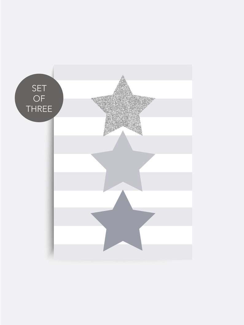 Nursery Wall Art Set of 3 Star Prints Twinkle Twinkle Little | Etsy