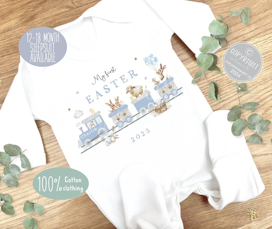 Personalised First Easter Sleepsuit, 1st Easter Baby Grow, Pyjamas ...