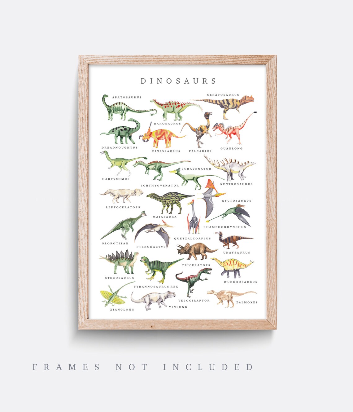 Dinosaur Print Dinosaur Alphabet Educational print Dinosaur | Etsy