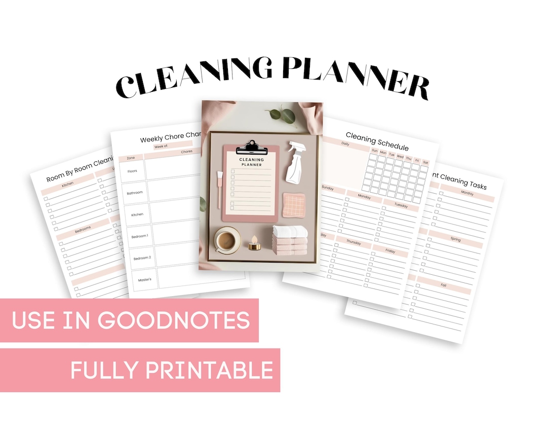 Cleaning Checklist Chore Chart Planner Printable Digital Cleaning ...