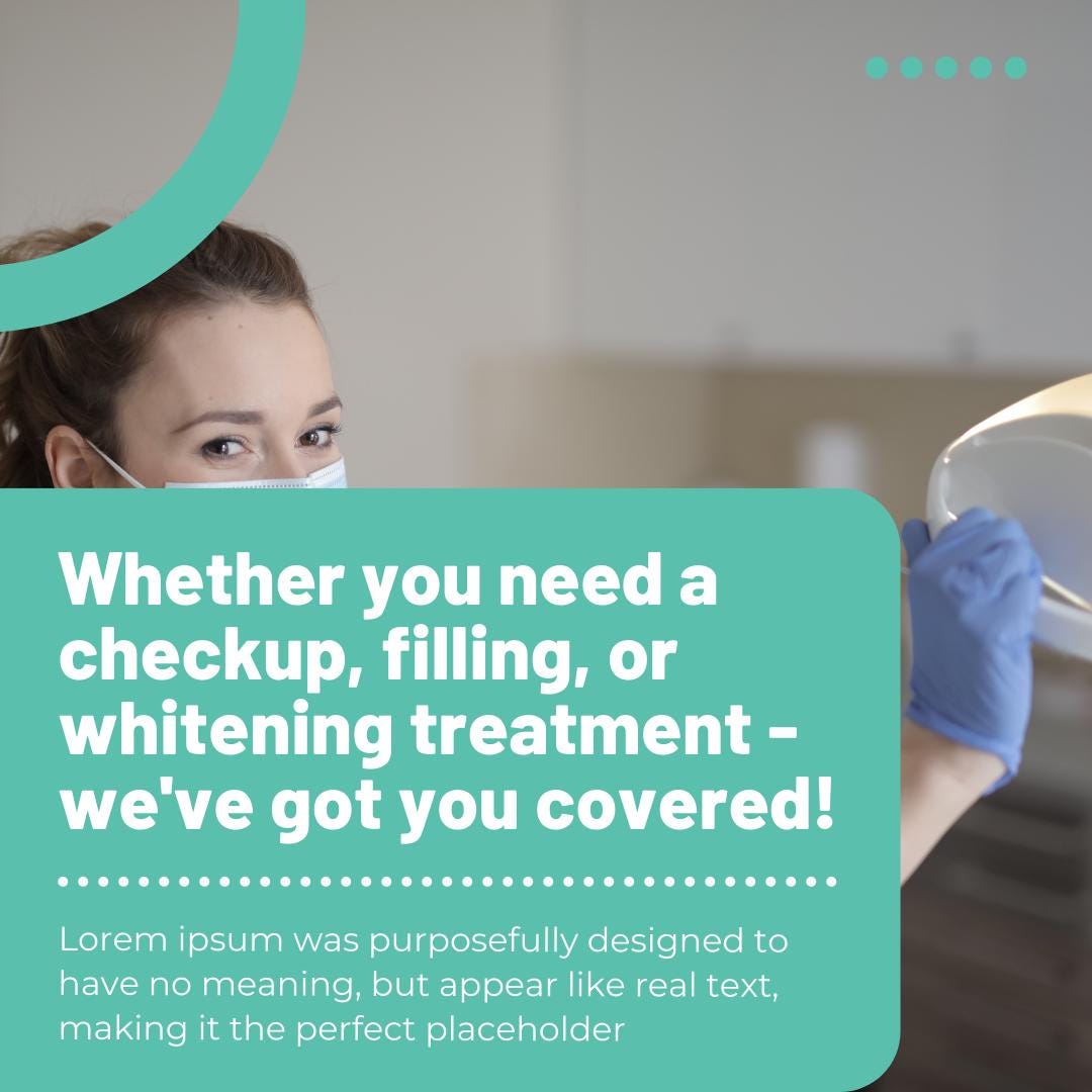 Dental Clinic Instagram Template Green Canva Editable Social Media ...