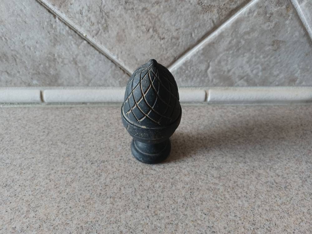 Antique Bed Post Toppers Rare Wood Carved Acorn Shaped Posts - Etsy