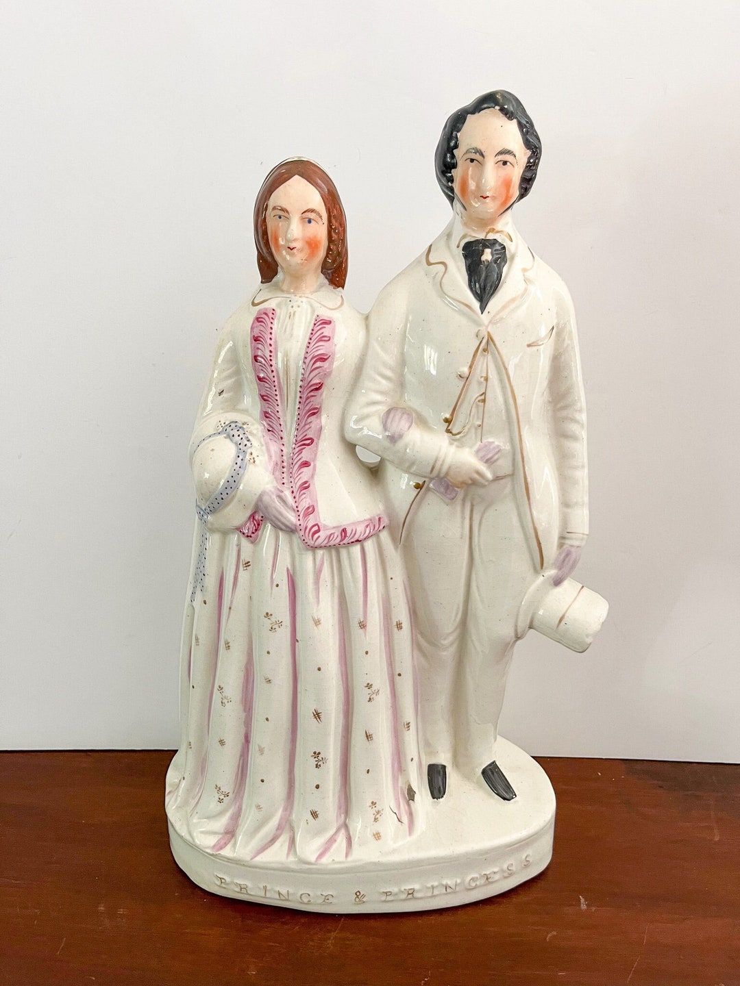 Victorian Staffordshire "prince and Princess" Figurine. Large Antique ...