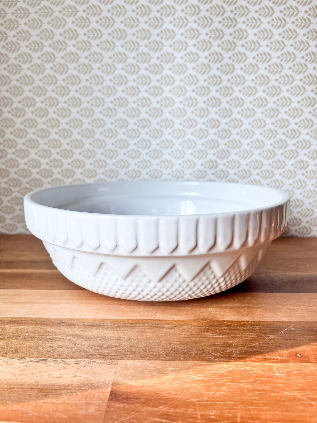 Large Stoneware Portugese Bowl. Stoneware Round White Bakeware - Etsy