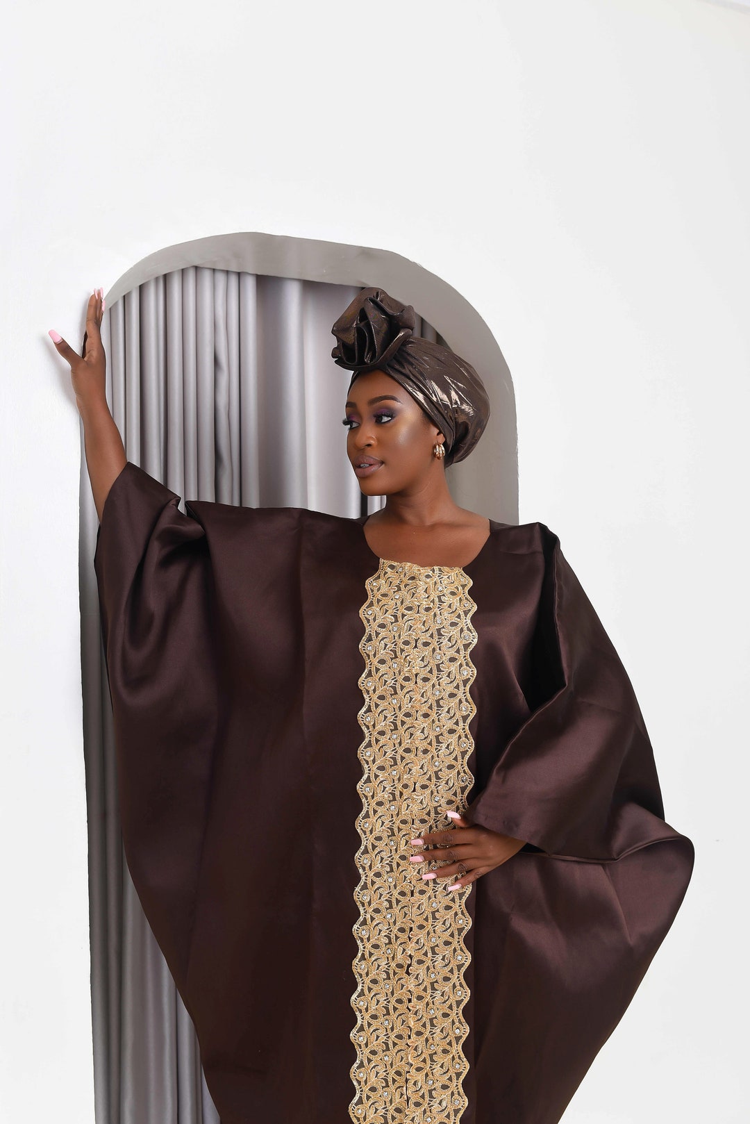 Mikado African Inspired Kaftan Boubou Bubu Maxi Dress - Etsy