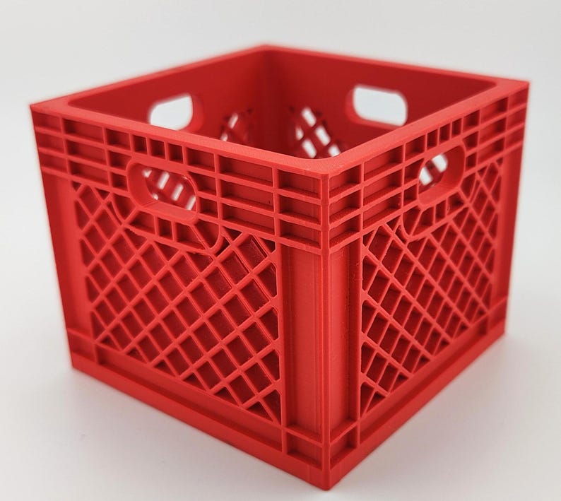 3D Printed Milk Crate | Desk & Office Organizer | Succulent Planter ...