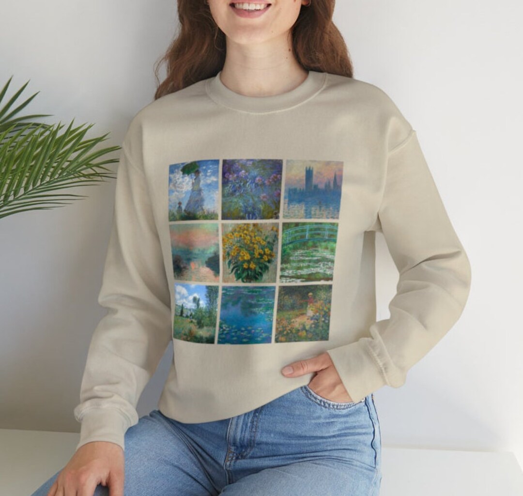 Monet Sweatshirt Claude Monet Sweater Art Aesthetic Famous - Etsy