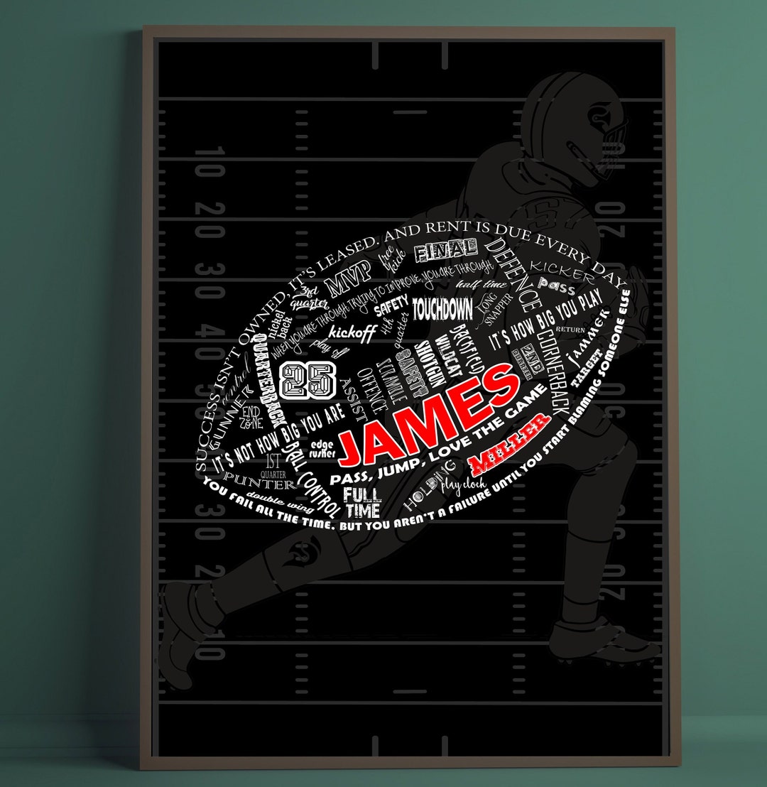 Personalized Football Poster Unique Football Wall Art for Players and ...
