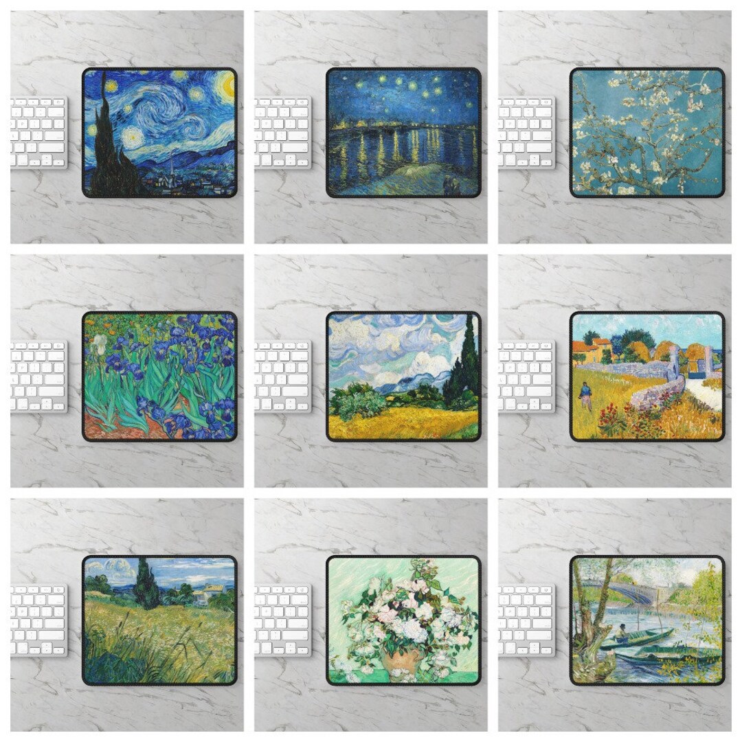 Cute Desk Pad With Vincent Van Gogh Print, Keyboard Mat for Teachers ...